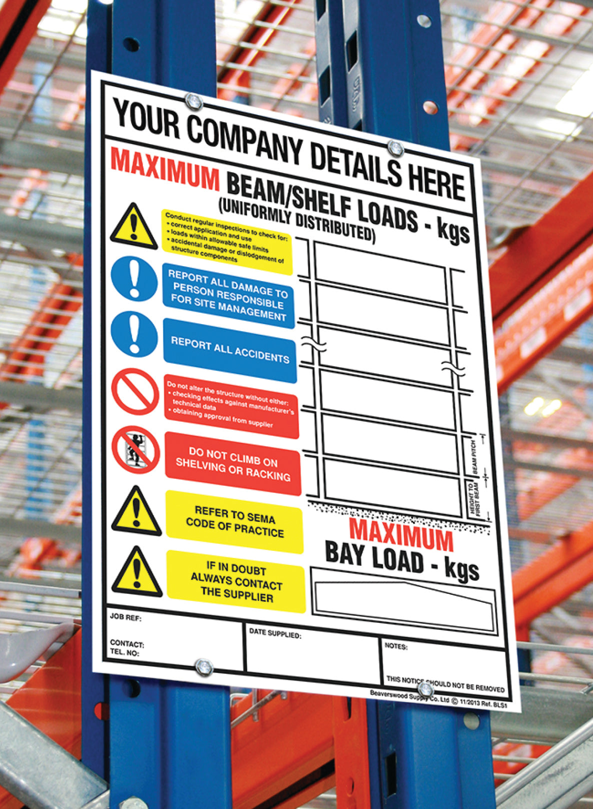 Beaverswood Professional Weight Loading Signs | UK-Made & Certified ...
