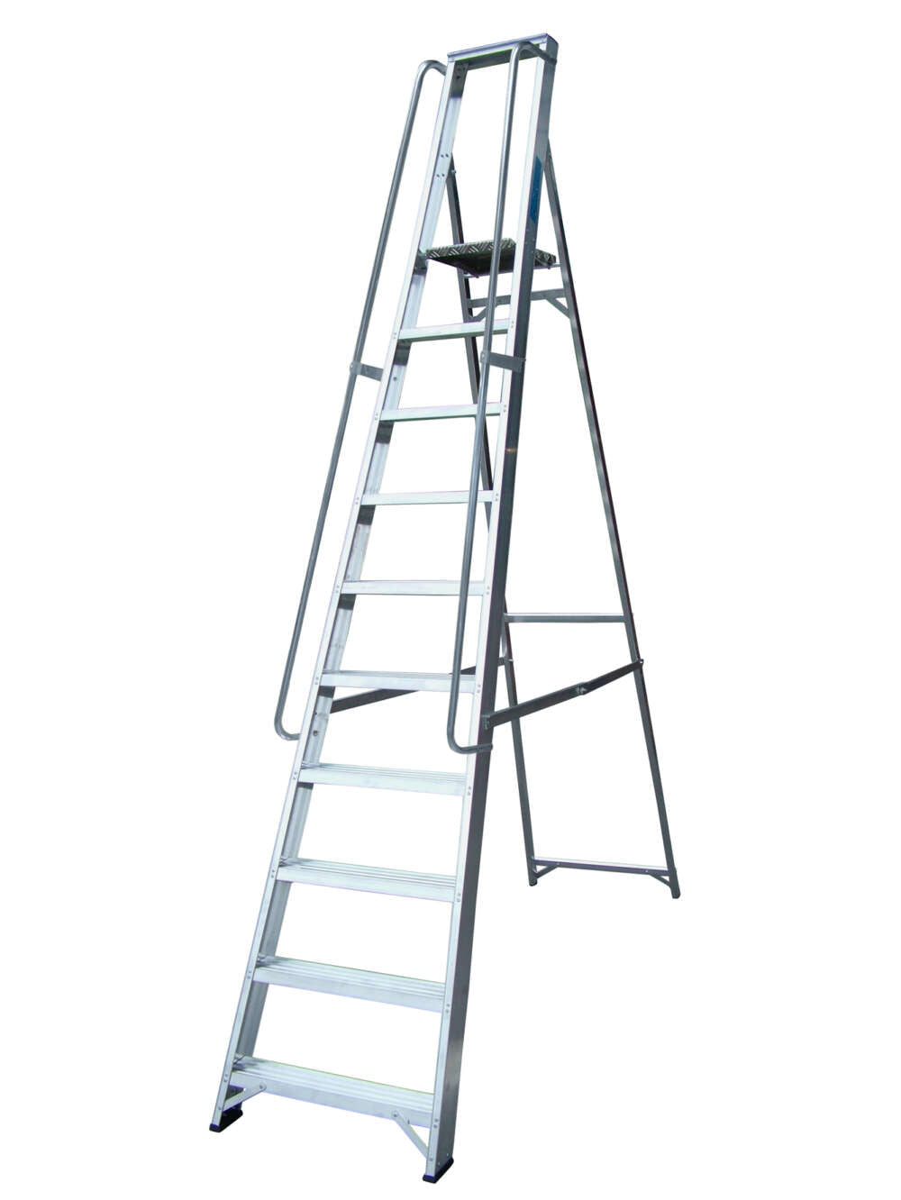 Lyte Industrial Aluminium Platform Step Ladder with Handrails (NESP10 ...